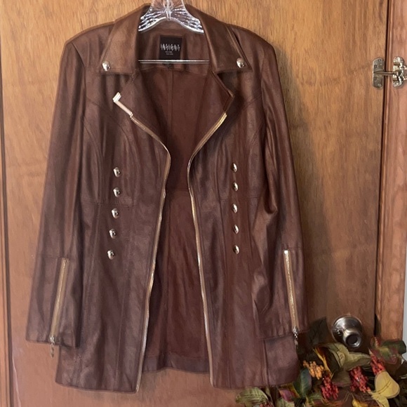 Insight | Jackets & Coats | Leather Like Jacket Chocolate Brown And ...